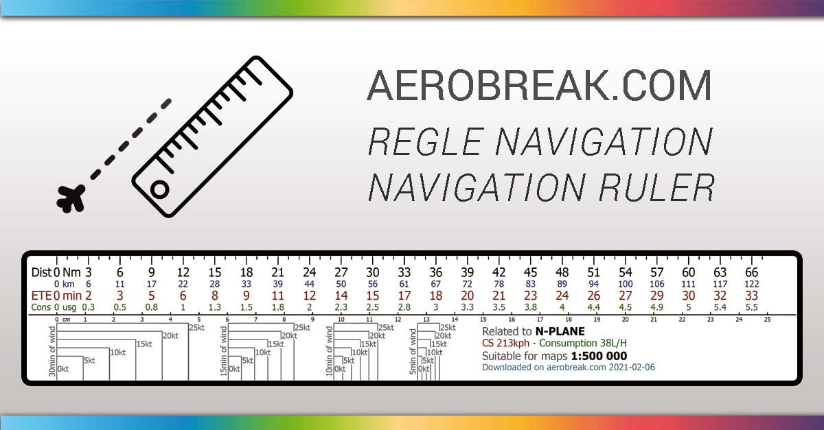 Règle de navigation aviation gratuite - Free air navigation ruler download